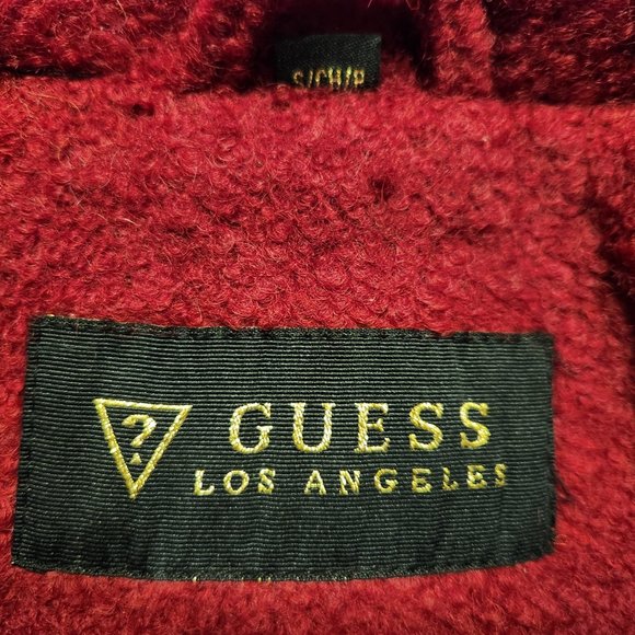 Guess | Jackets & Coats | New Womens Guess Red Boucle Wood Coat Size S ...